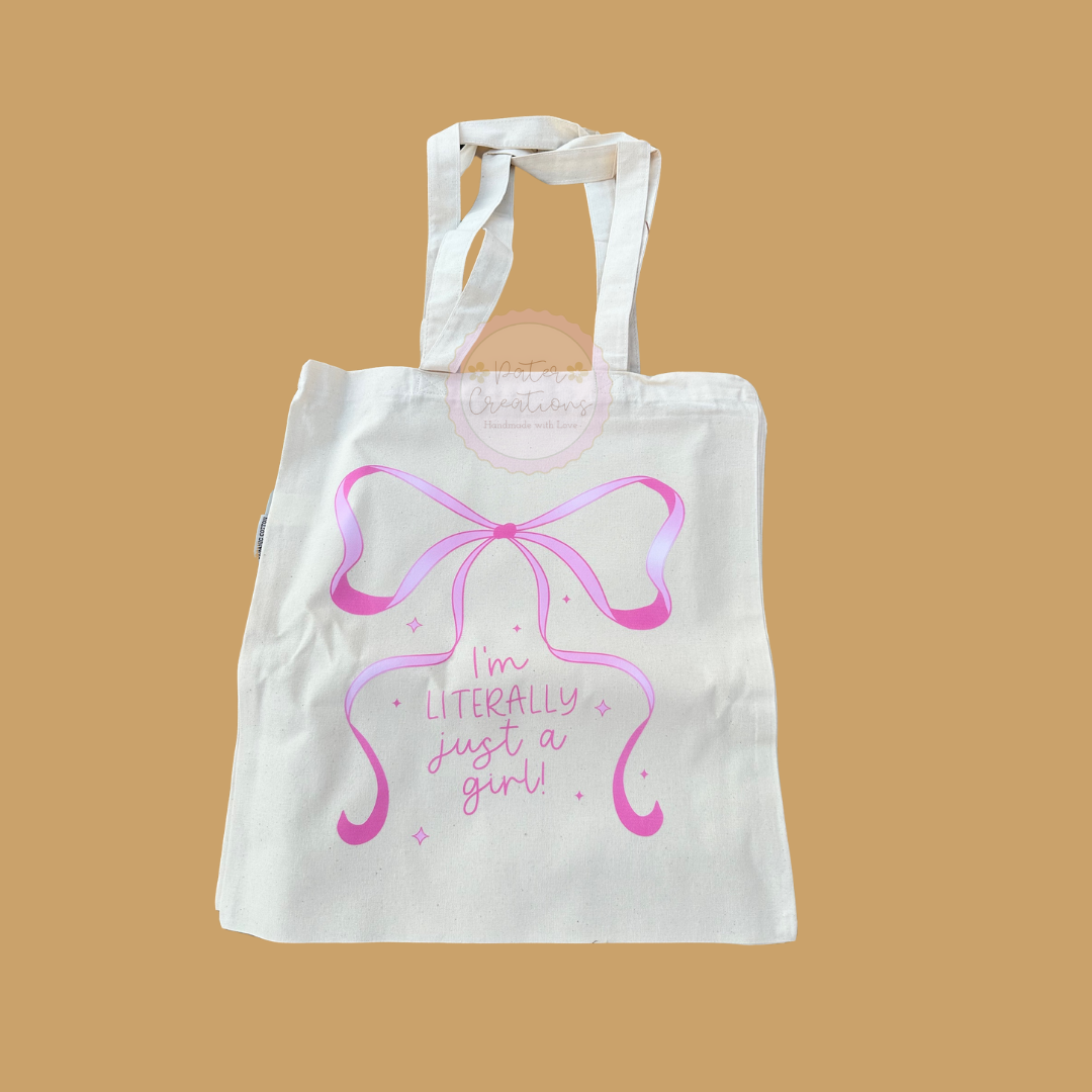 "Sweet Pink Bow" Tote Bag – Pater Creations