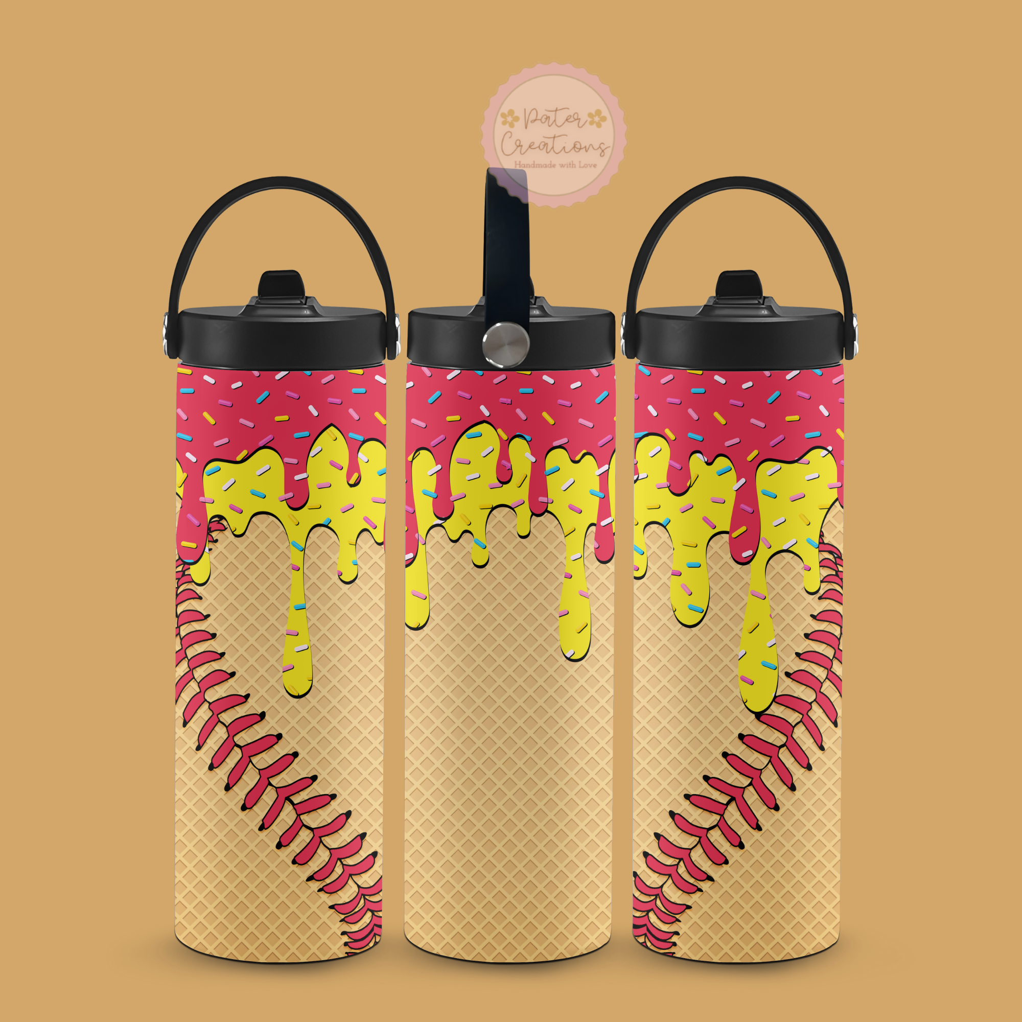"Cherry Mango Ice Cream Drip" Metal Tumbler – Pater Creations