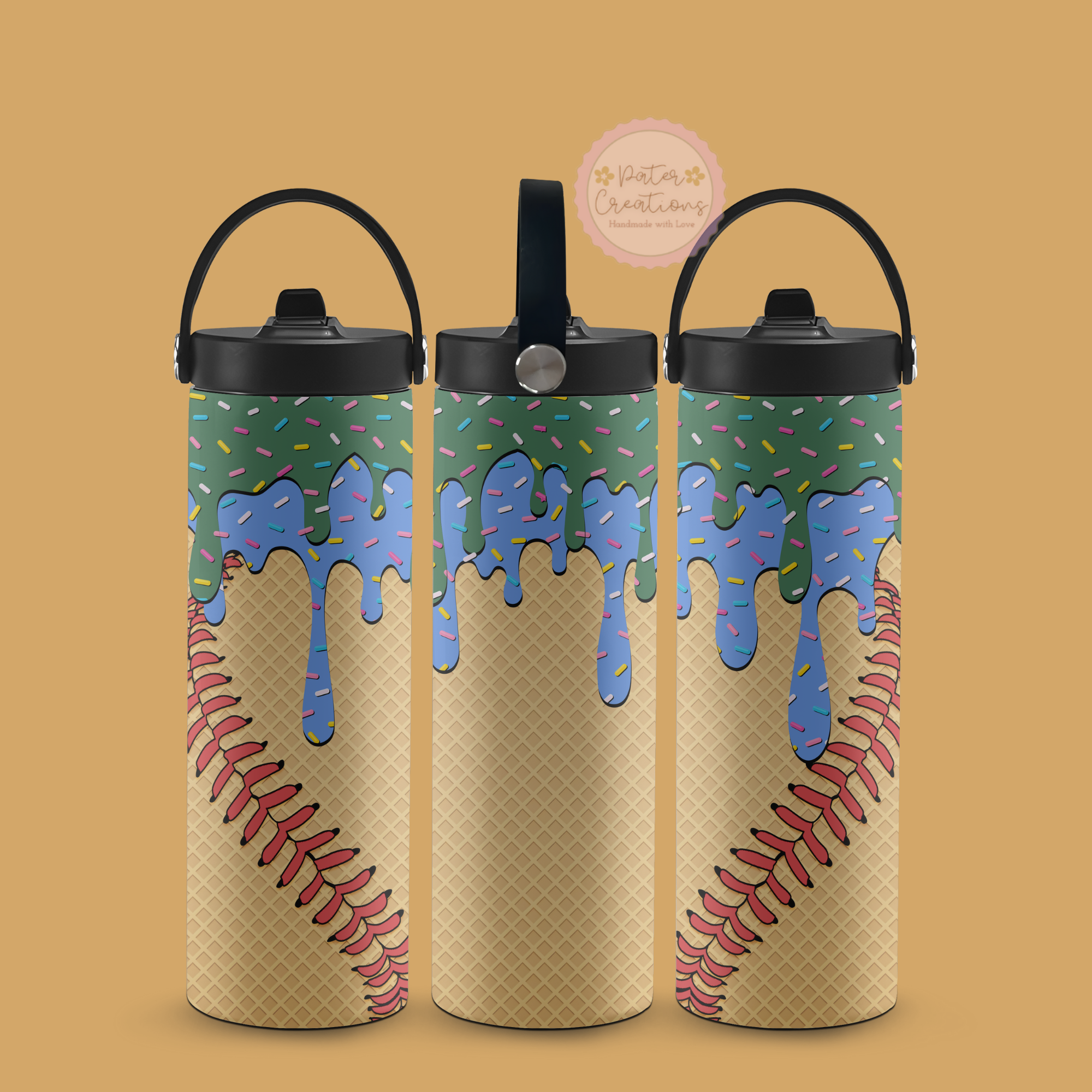 "Sundae Seas Ice Cream Drip" Metal Tumbler – Pater Creations